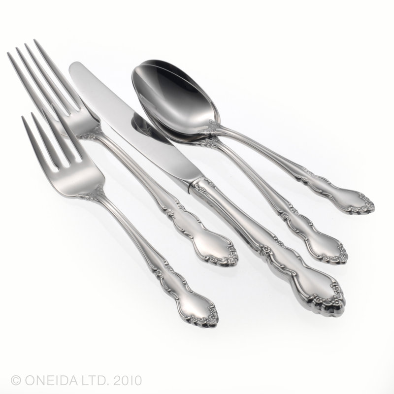 Oneida Dover 5 Piece 18/10 Stainless Steel Flatware Set, Service for 1 & Reviews | Wayfair